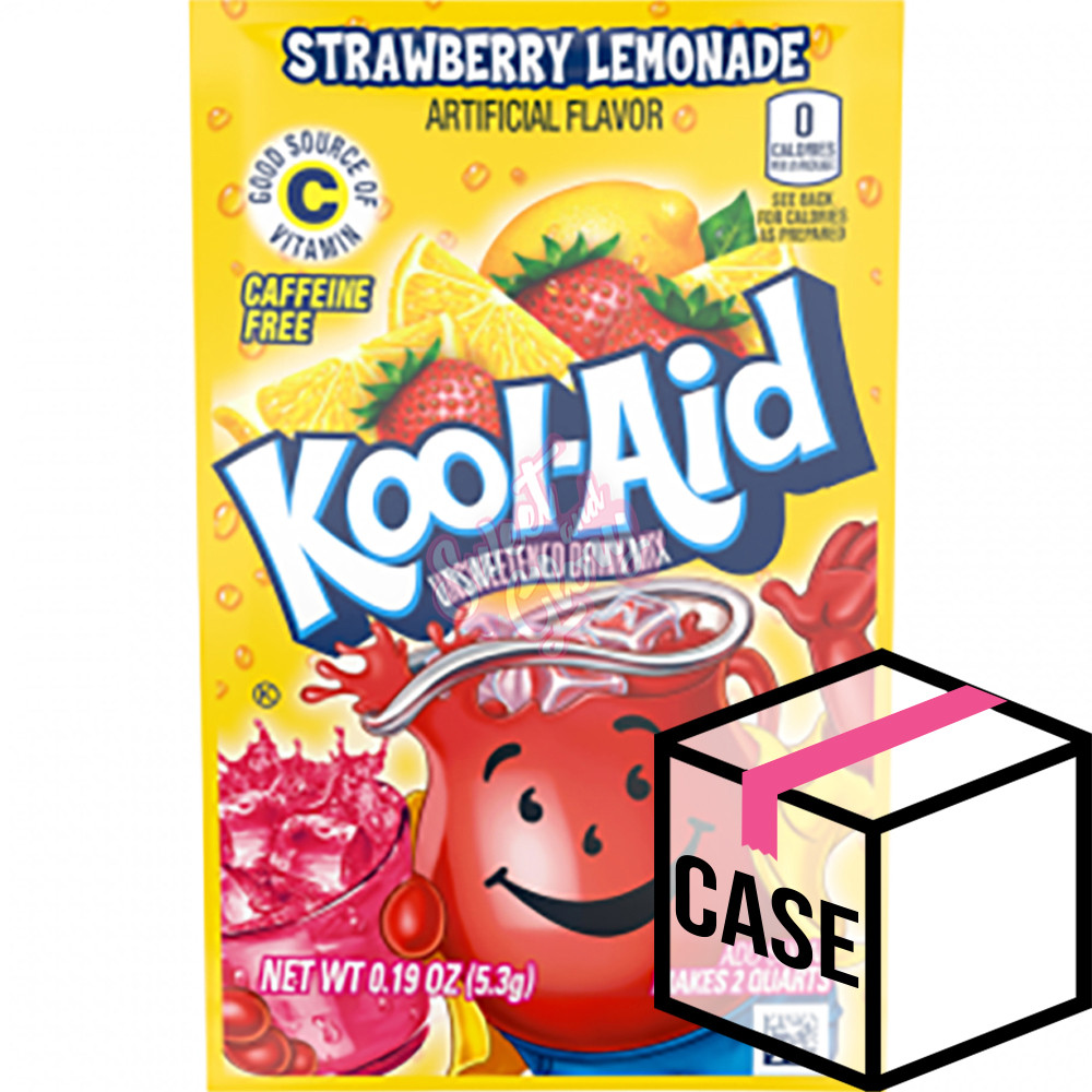 Kool Aid Twists Unsweetened Soarin' Strawberry Lemonade 5.3g - Case